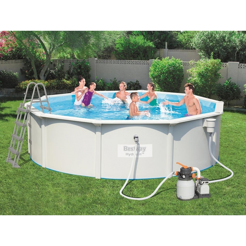 Kit piscine Bestway HYDRIUM STEEL WALL POOLS ronde 460x120cm filtration ...