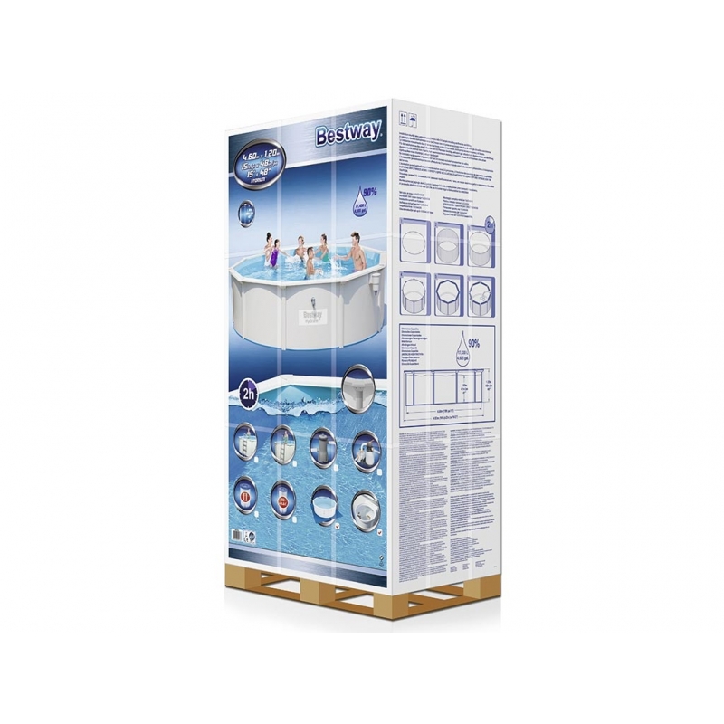 Kit piscine Bestway HYDRIUM STEEL WALL POOLS ronde 460x120cm filtration ...