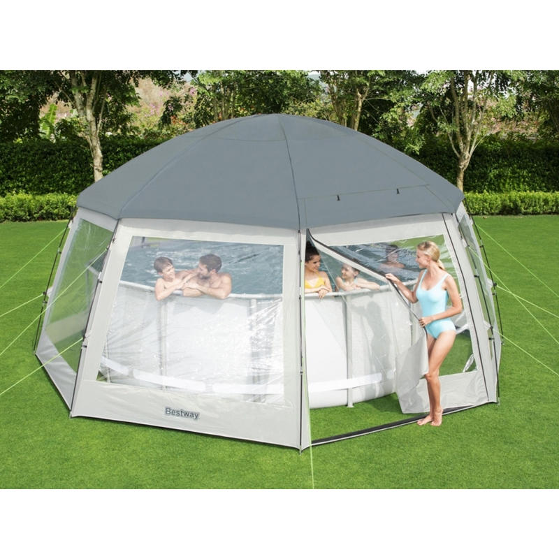 Dôme Bestway piscine hors-sol ronde Flowclear Ø600 x H295 cm